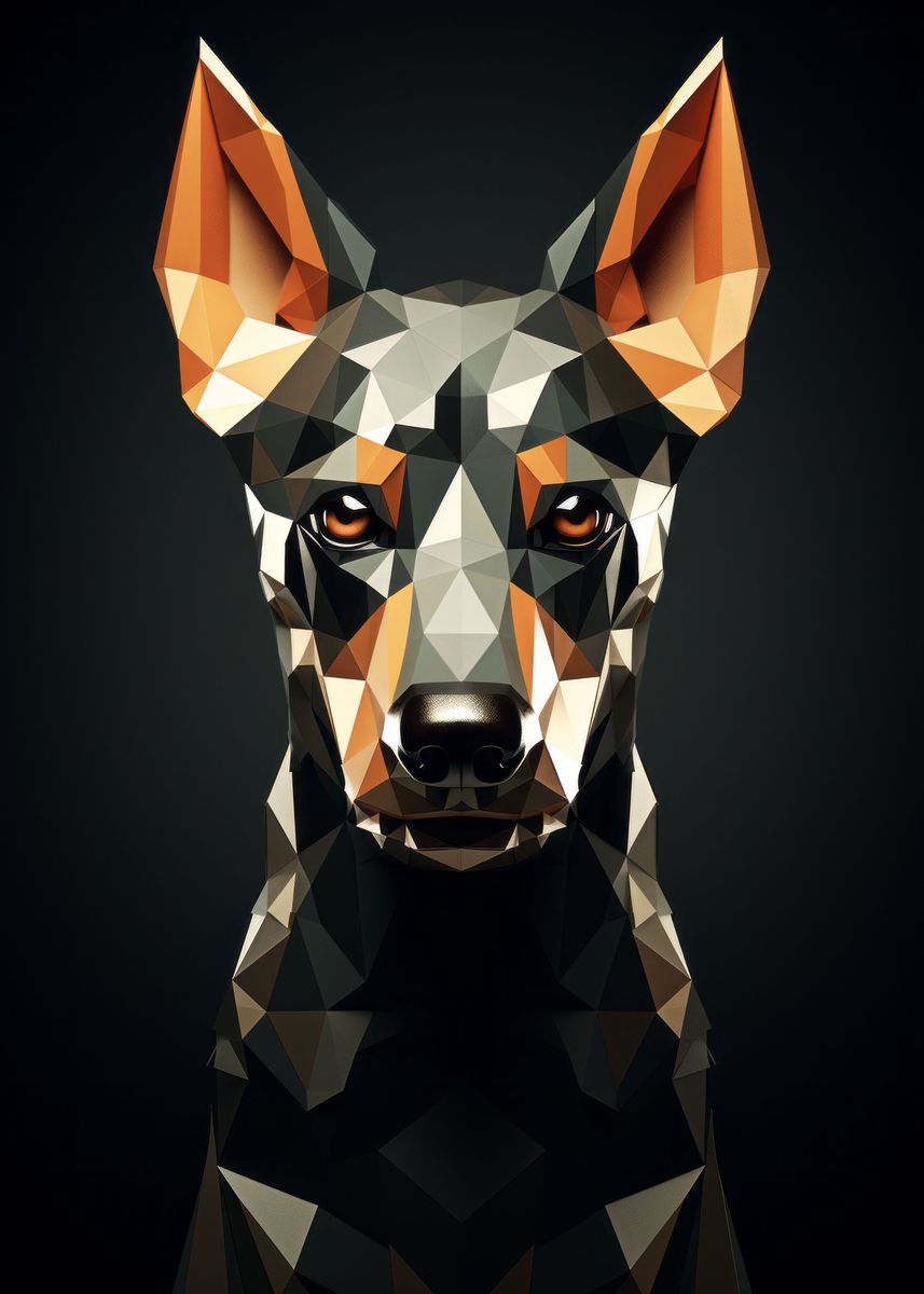 'Geometric Dog Animation' Poster, picture, metal print, paint by Frank ...