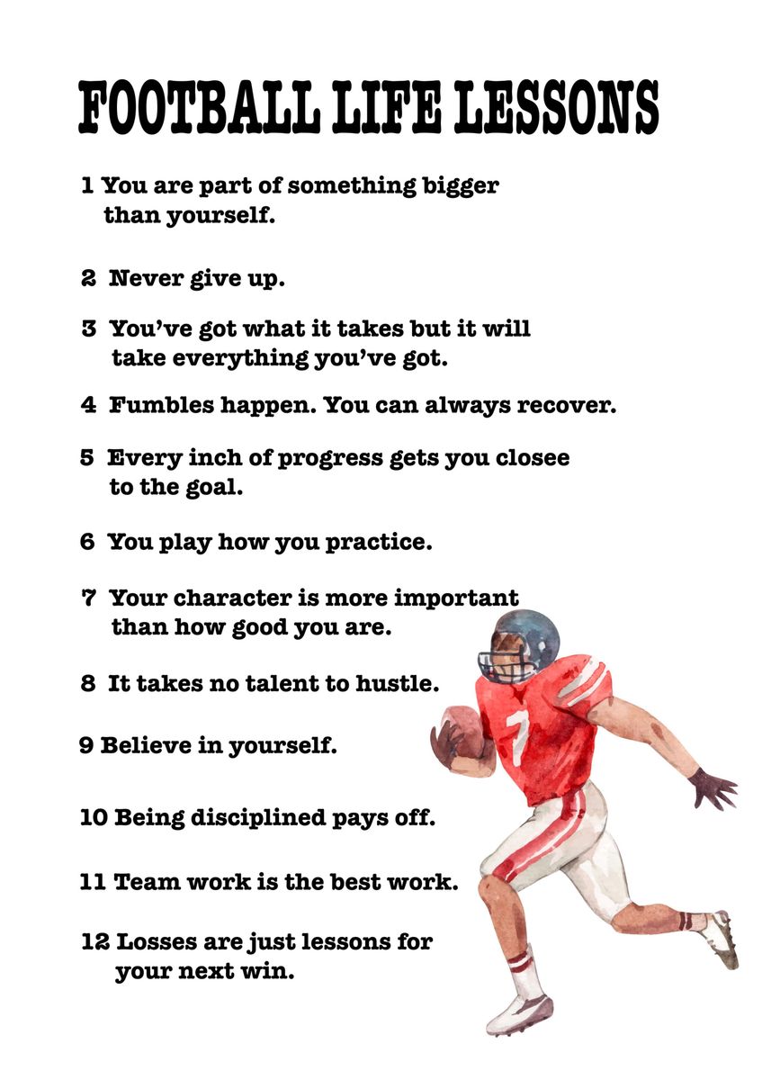 'Football life lessons' Poster, picture, metal print, paint by Selja ...