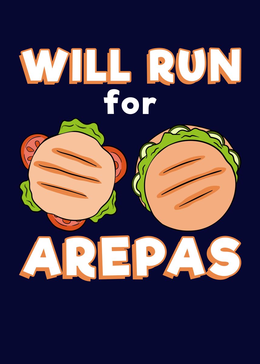 'Funny Arepas' Poster, picture, metal print, paint by MzumO | Displate
