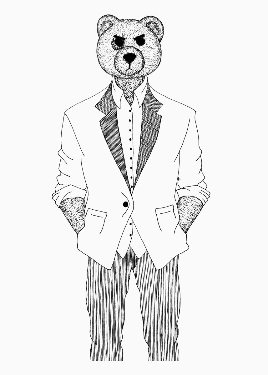 'Bearman' Poster, picture, metal print, paint by guillaume hess | Displate