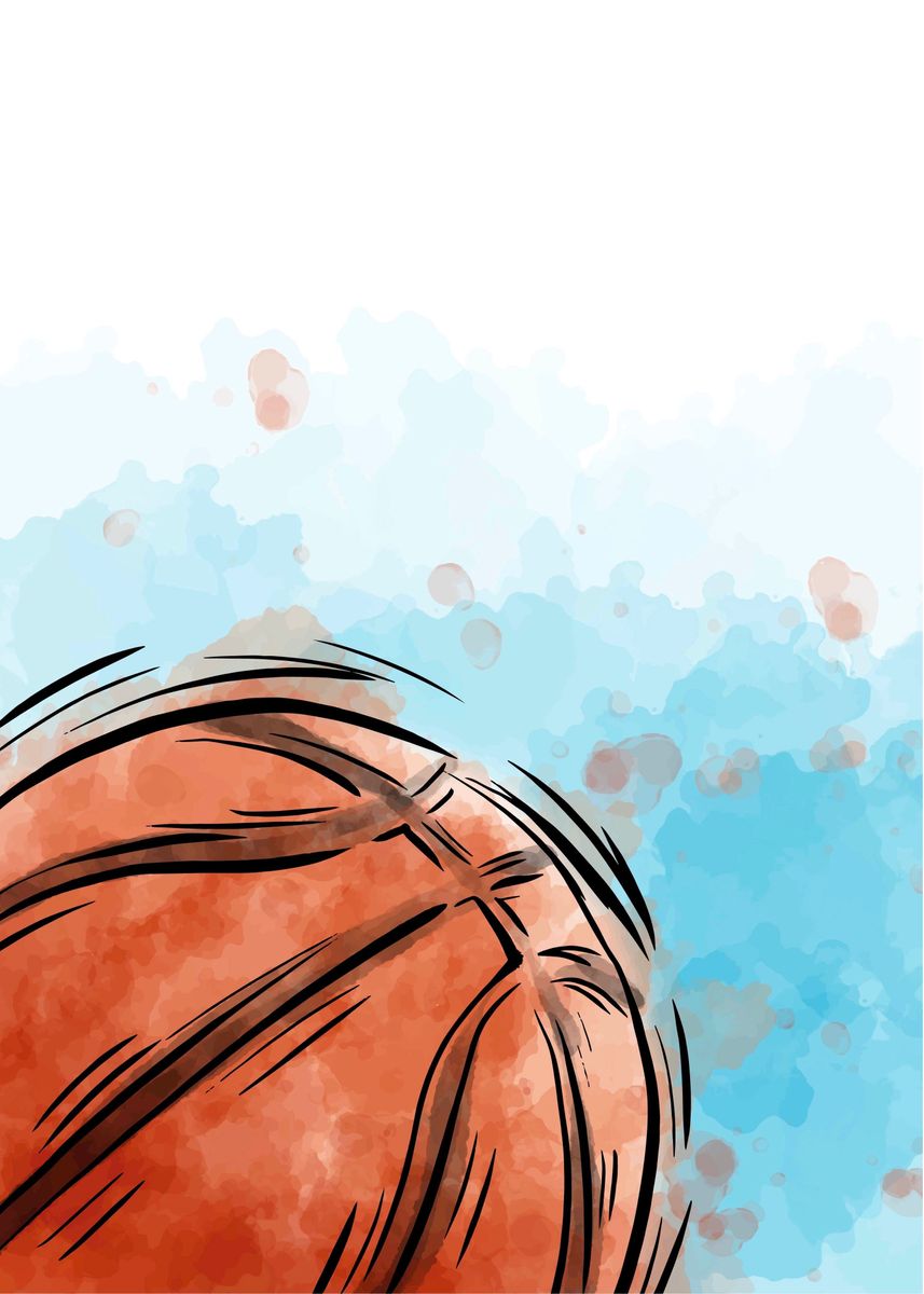 'Basketball water color' Poster, picture, metal print, paint by Lardis Art | Displate