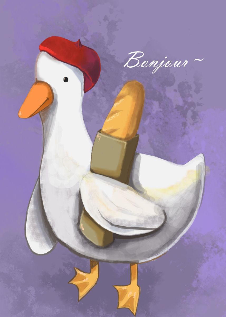 'france duck ' Poster, picture, metal print, paint by wine age | Displate