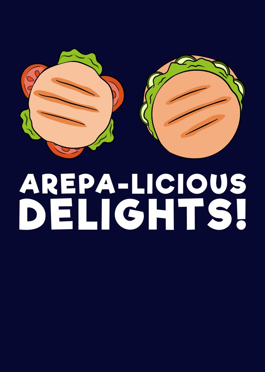 'Funny Arepas' Poster, picture, metal print, paint by MzumO | Displate