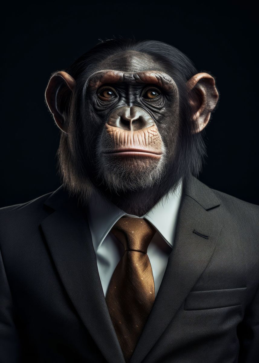 'Monkey Ape' Poster, picture, metal print, paint by Alisson | Displate