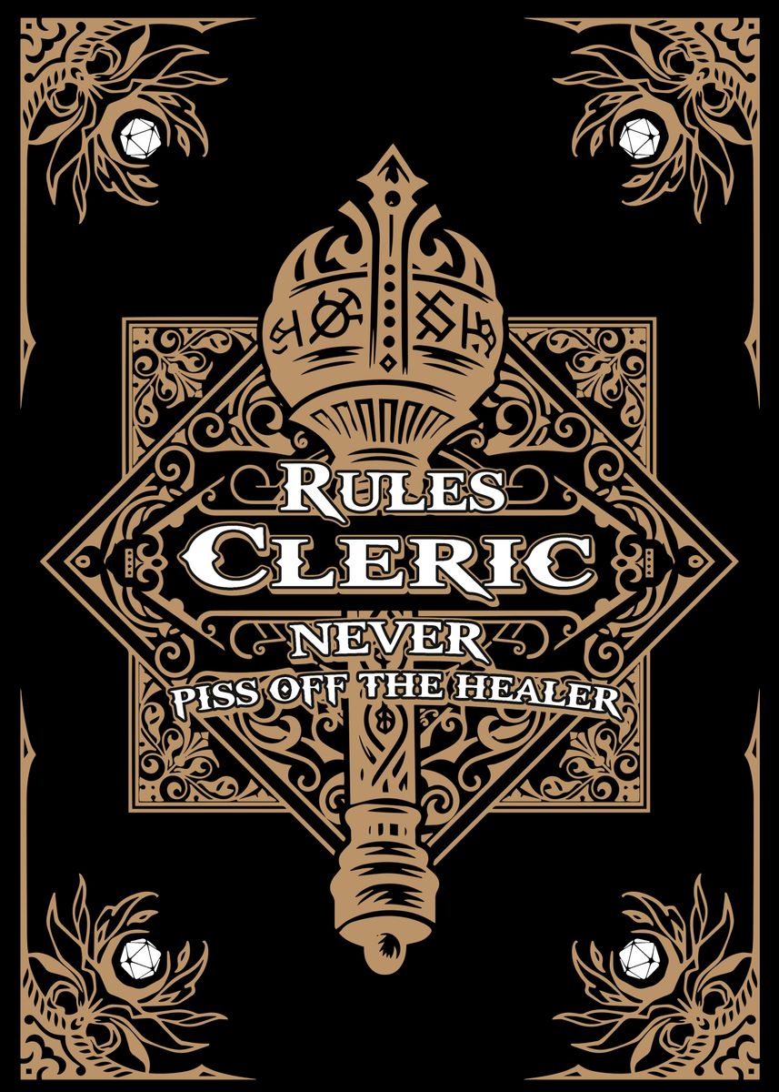 'Cleric RPG Quotes' Poster, picture, metal print, paint by LouteCrea ...