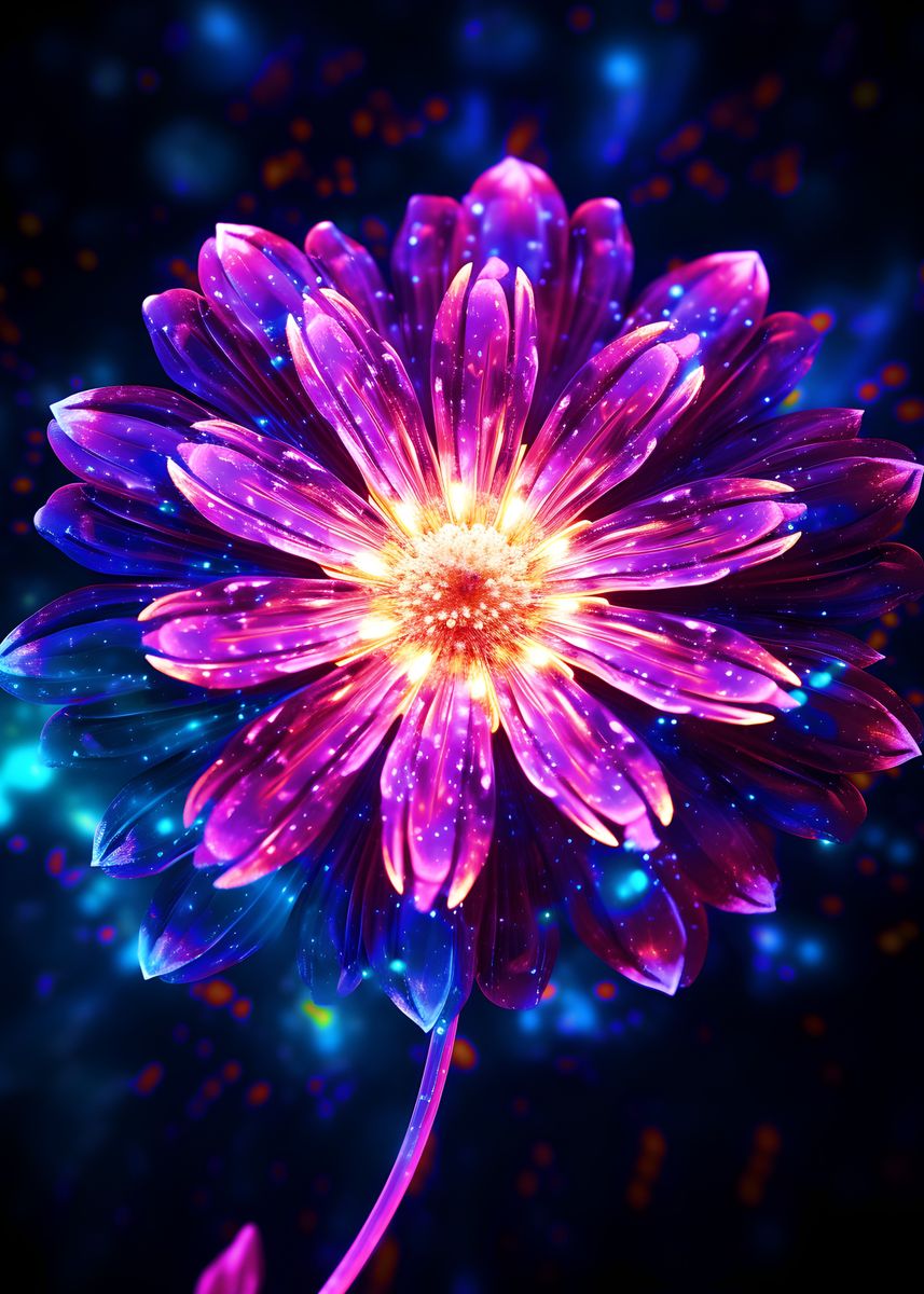 'Galaxy Lily Flower Cosmic' Poster, picture, metal print, paint by Mose ...