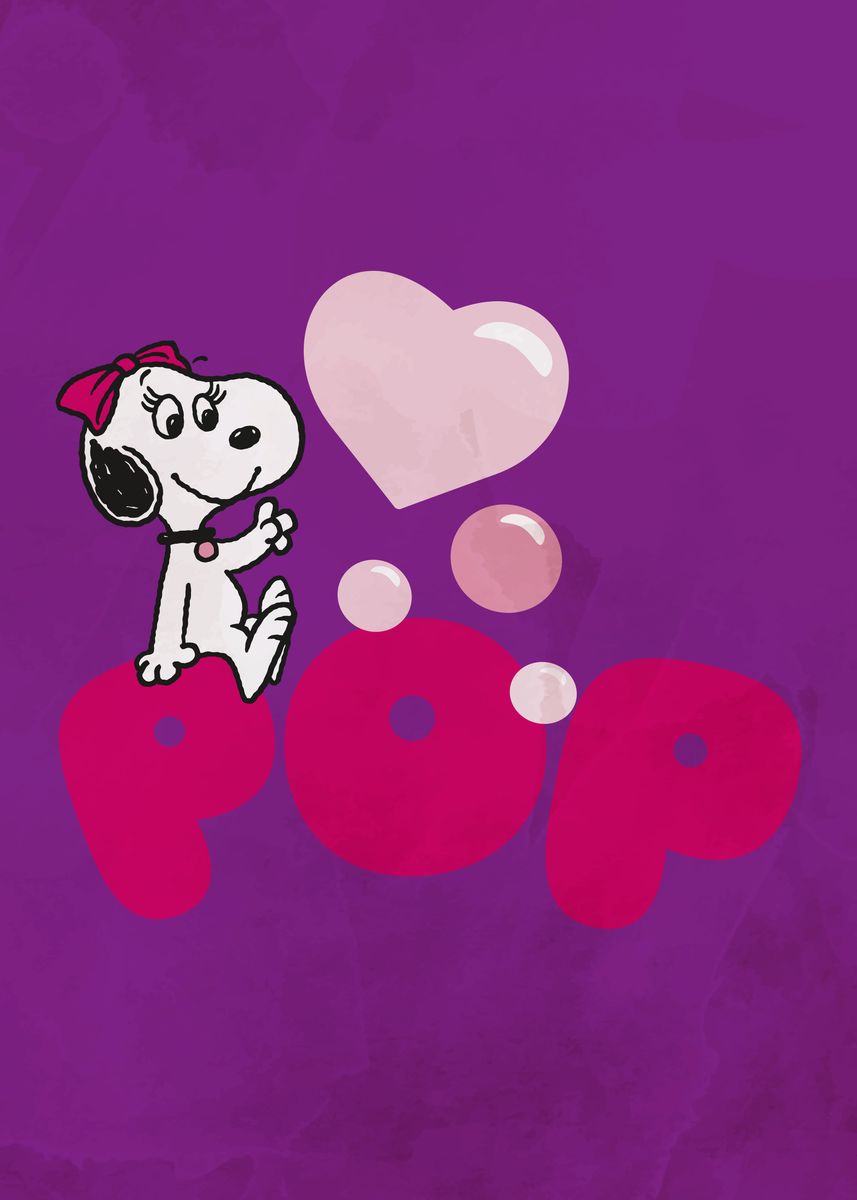 'Pop Purple' Poster, picture, metal print, paint by Peanuts | Displate