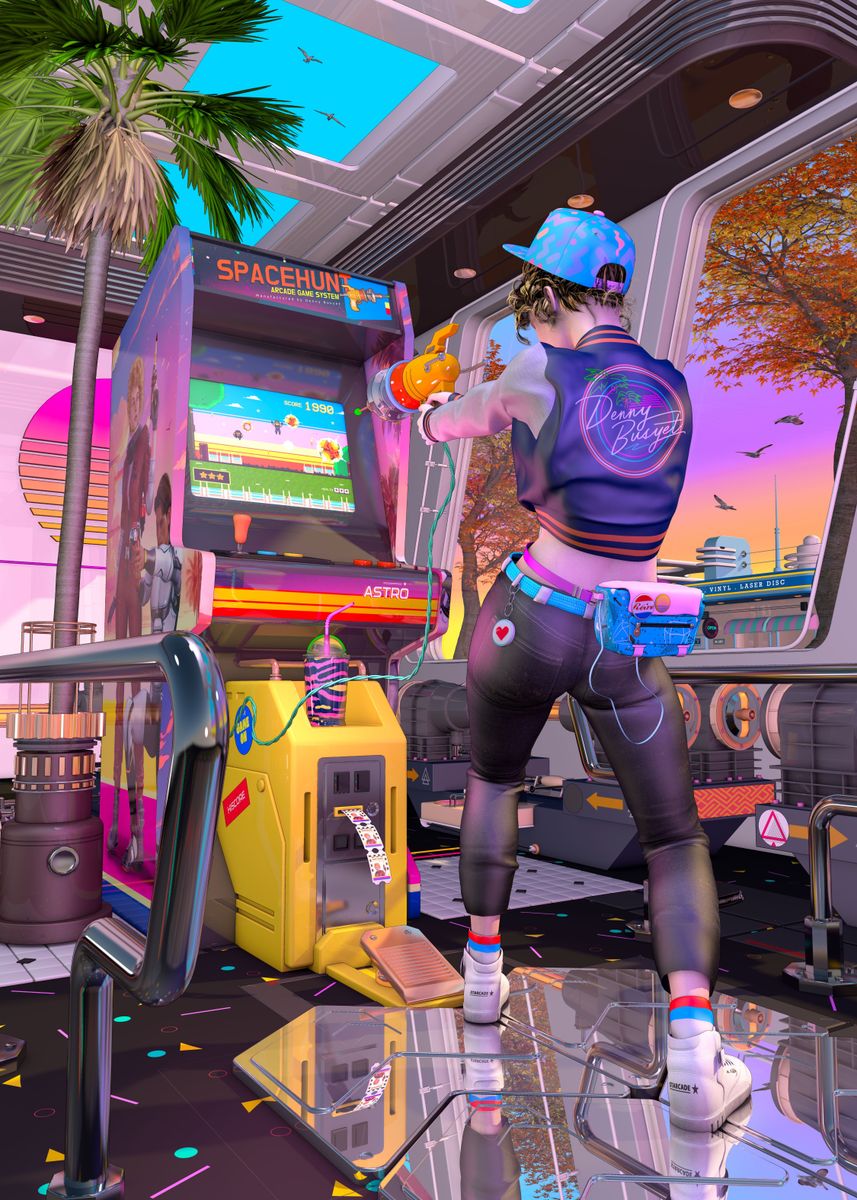 'Back to the Arcade Machine' Poster, picture, metal print, paint by ...