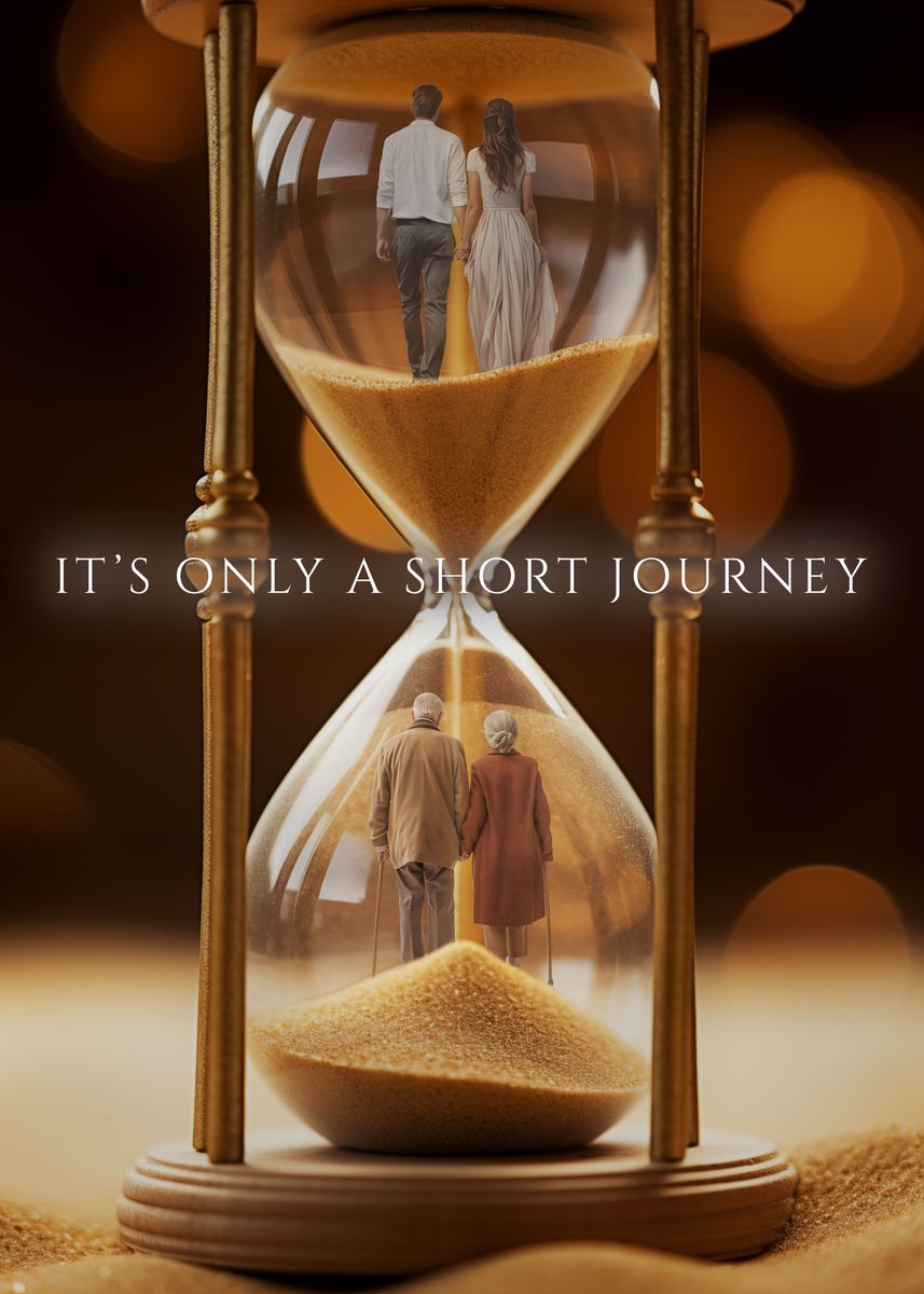 'Hourglass Short Life Quote' Poster, picture, metal print, paint by ...
