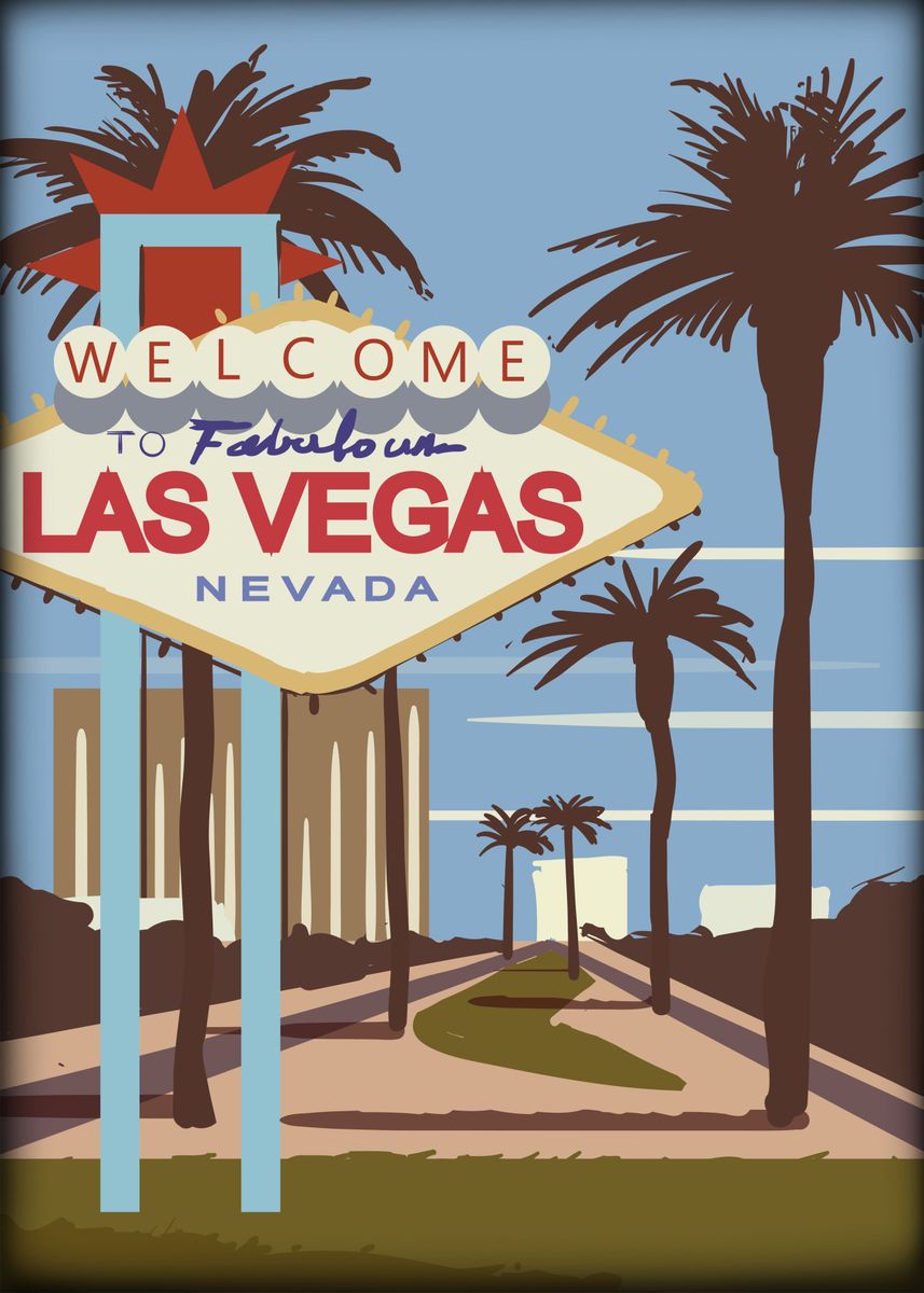 'Las vegas' Poster, picture, metal print, paint by Kaye Whitesel | Displate