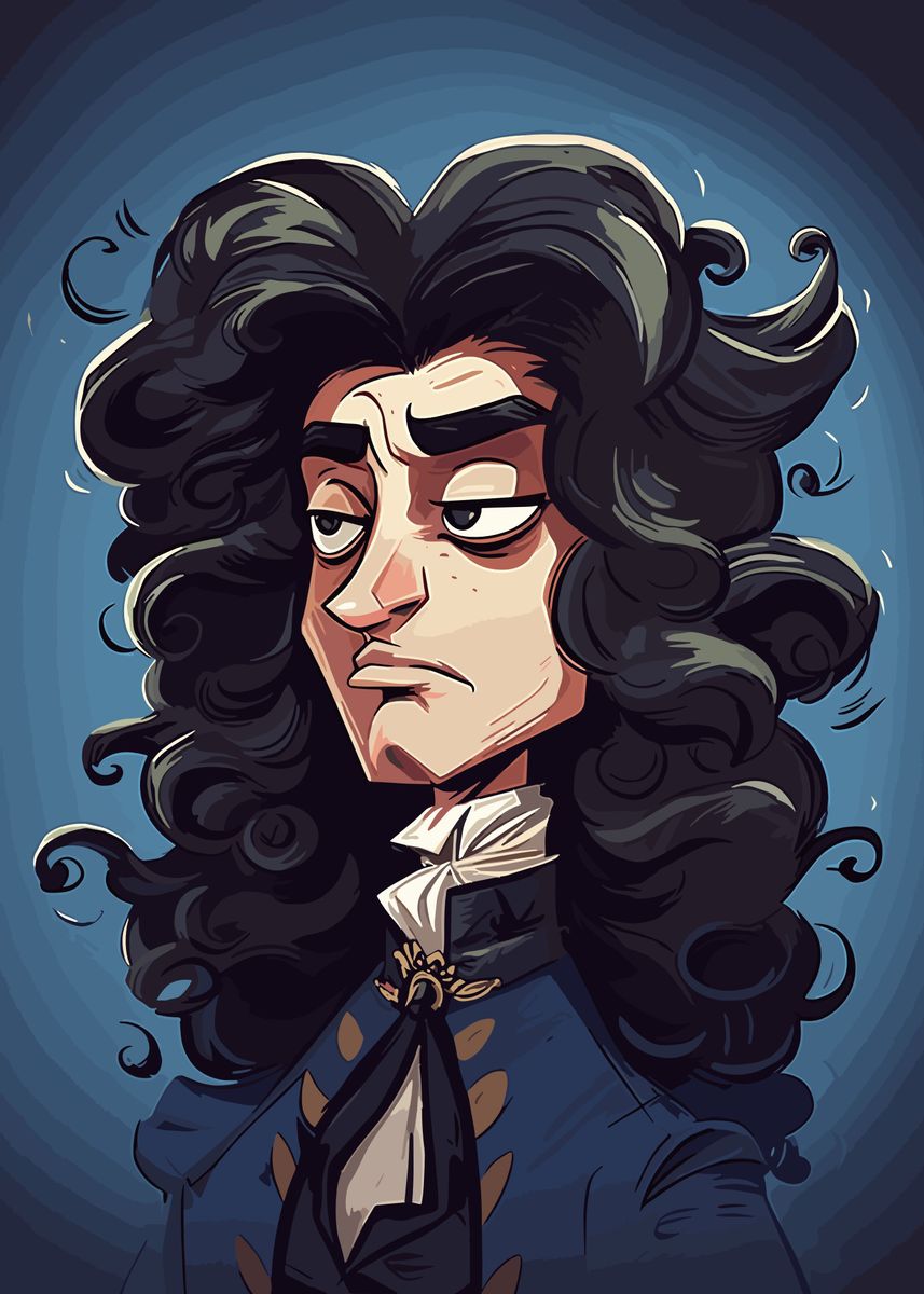 'Louis XIV King Cartoon' Poster, picture, metal print, paint by ...