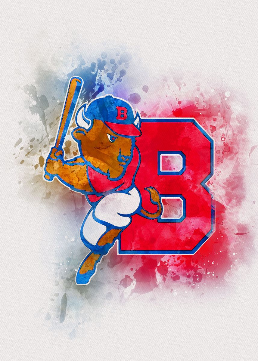 'Buffalo Bisons watercolor' Poster, picture, metal print, paint by ...