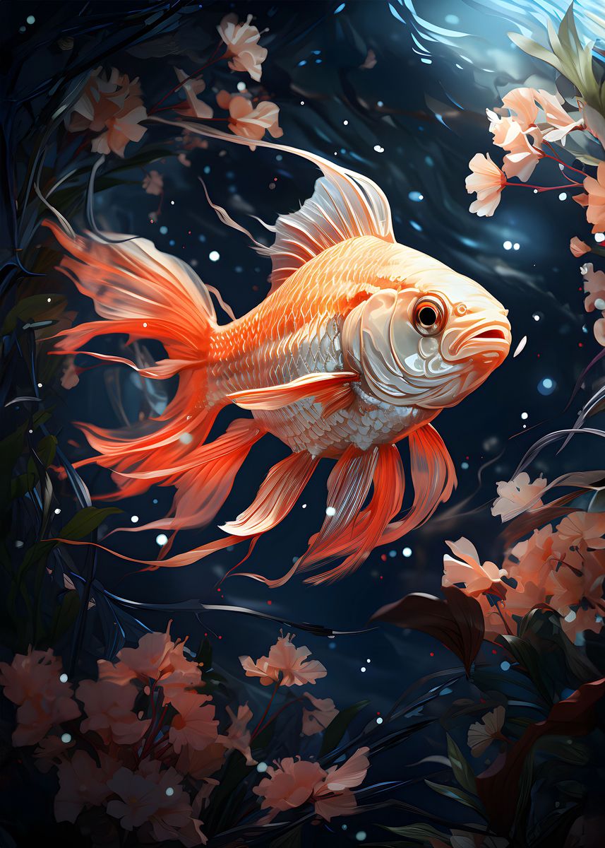 'Goldfish' Poster, picture, metal print, paint by Bowie Martyr | Displate