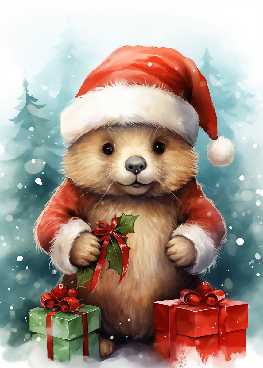'Merry Bear Christmas' Poster, picture, metal print, paint by Antonette ...