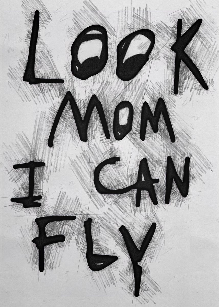 'look mom i can fly' Poster, picture, metal print, paint by Salvatore ...