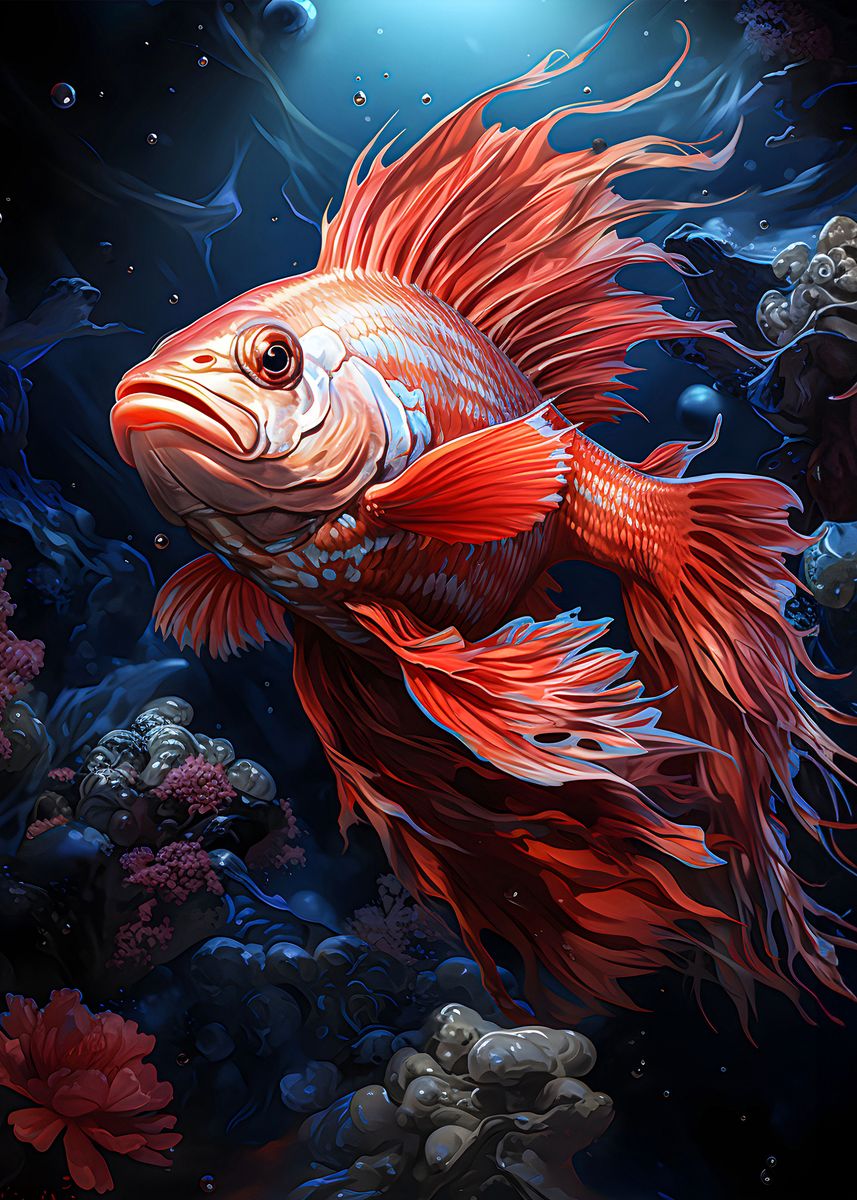'Goldfish' Poster, picture, metal print, paint by Bowie Martyr | Displate