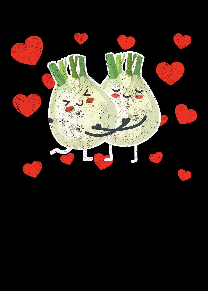 'Cute Fennel Couple Hugging' Poster, picture, metal print, paint by ...