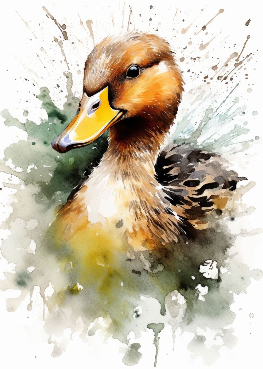 'Duck Color' Poster, picture, metal print, paint by Alisson | Displate