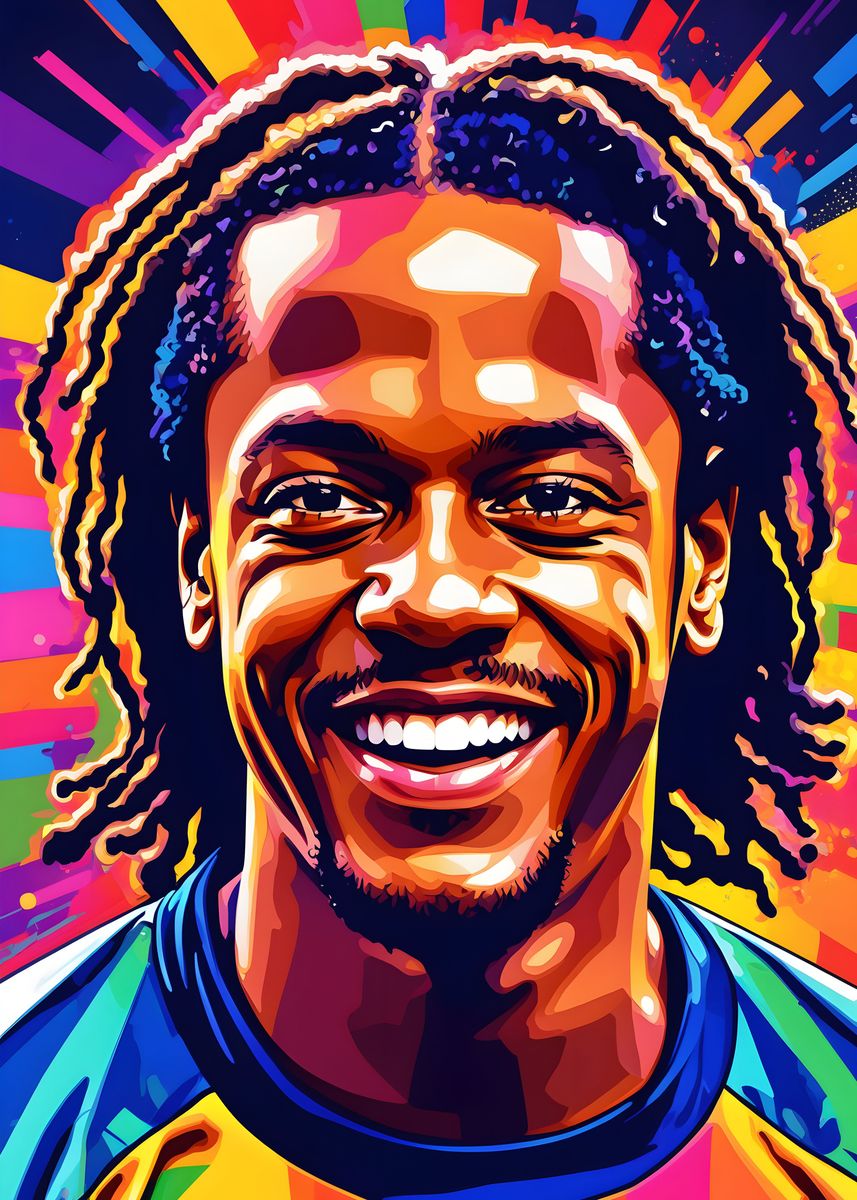 'Ronaldinho' Poster, picture, metal print, paint by Game Pop Art | Displate