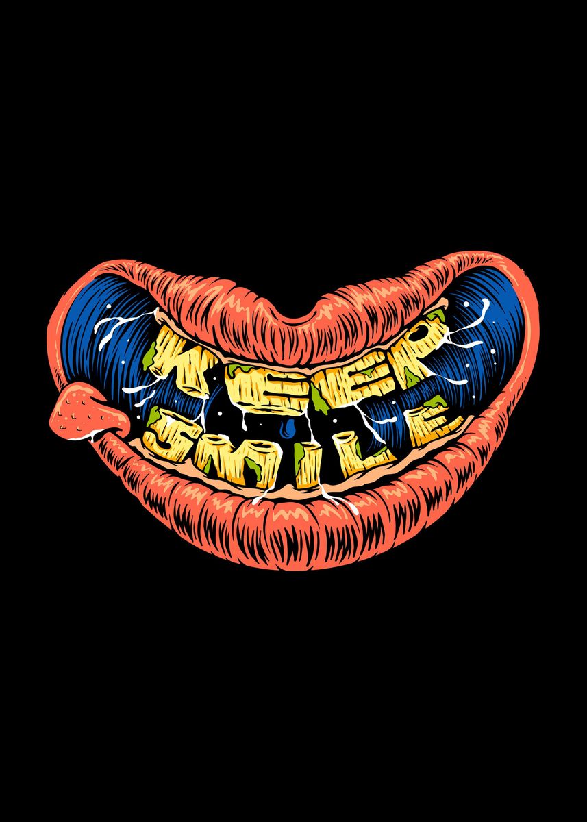 'Keep Smile' Poster, picture, metal print, paint by Quilimo Studio ...