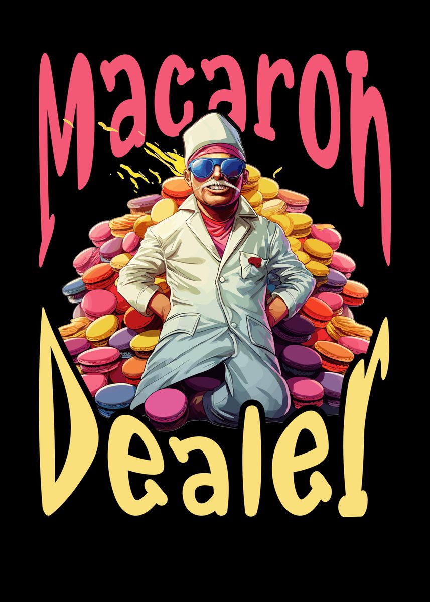 'French Macaroons Baker' Poster, picture, metal print, paint by ...