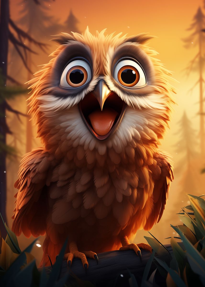 'Night Guardian Owl' Poster, picture, metal print, paint by Davia ...