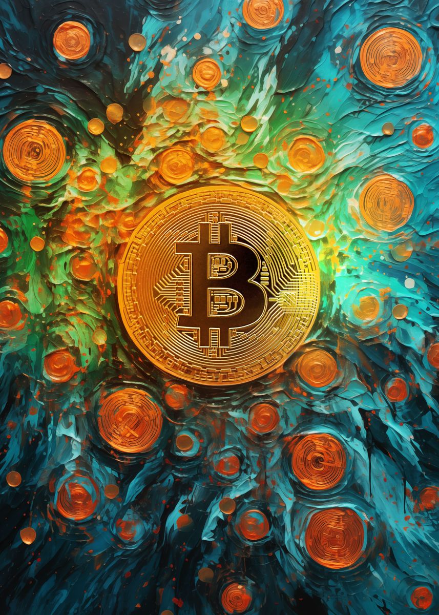 'Bitcoin Art' Poster, picture, metal print, paint by The Fire | Displate