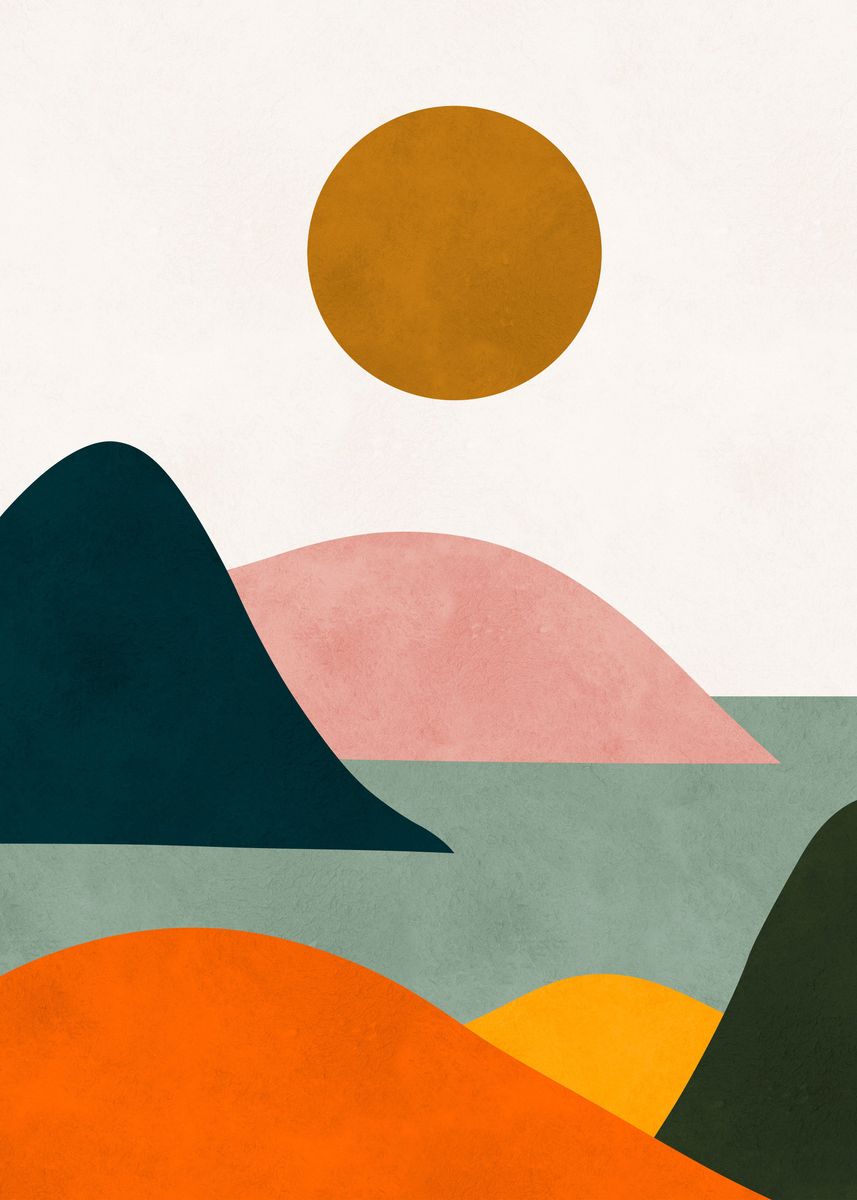 'Harmonious landscape' Poster, picture, metal print, paint by Vitor ...