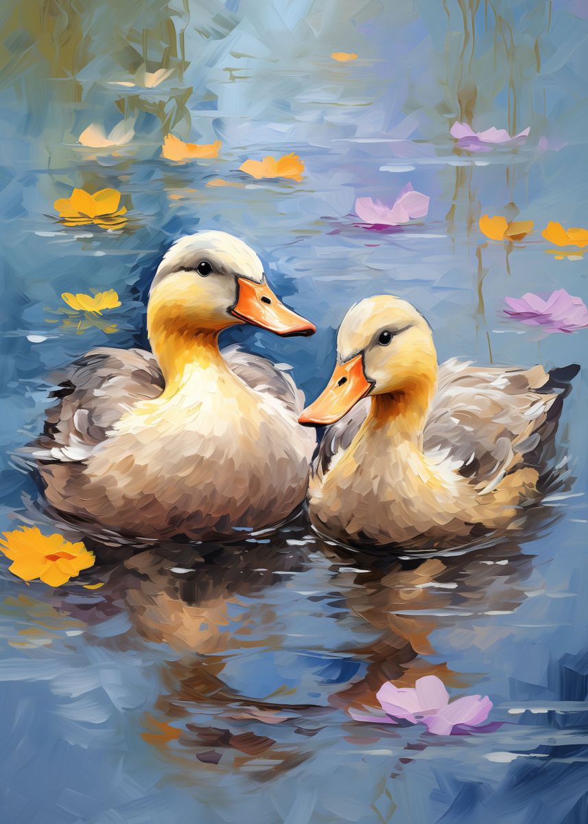 'Duck Oil Painting' Poster, picture, metal print, paint by Chelsy Groce ...