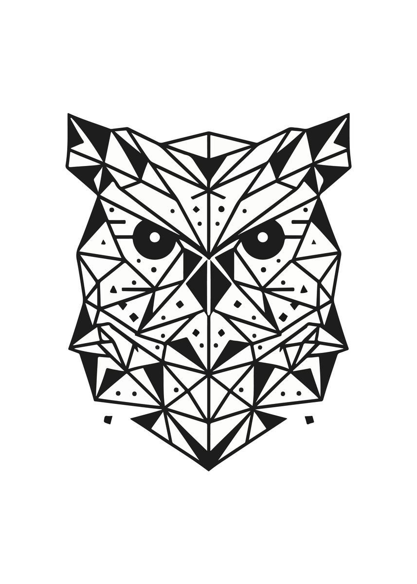 'Owl Geometric Design' Poster, picture, metal print, paint by Sabiqul ...
