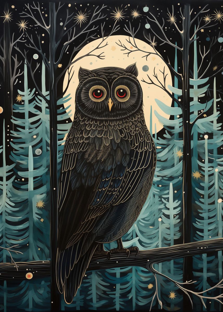 'Feathered Night Watch' Poster, picture, metal print, paint by Davia ...