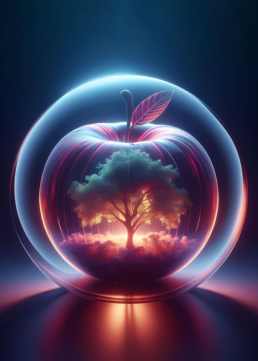 'Magical Apple' Poster, picture, metal print, paint by Soumaya Laksir ...