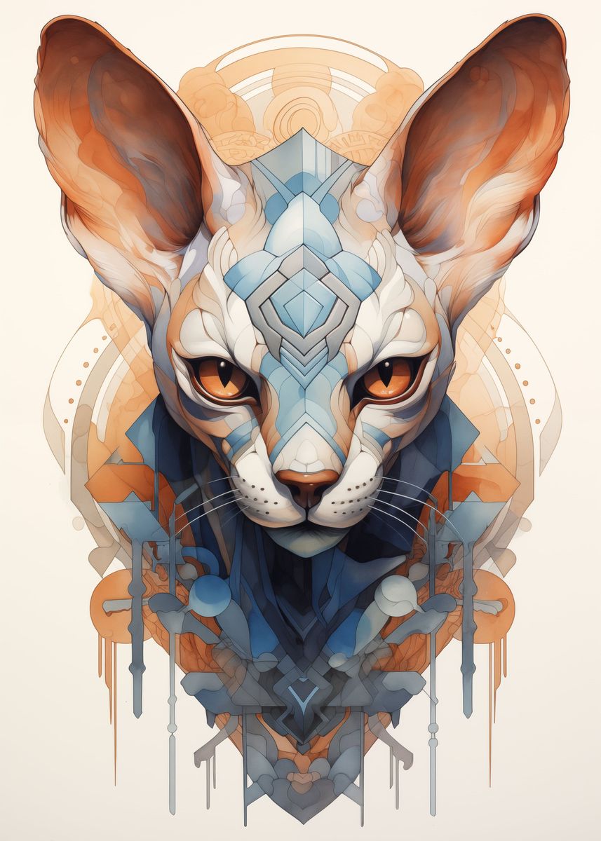 'Sphynx' Poster, picture, metal print, paint by Nathan De Pachtere | Displate