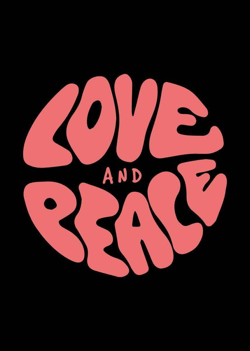 'Love and peace' Poster, picture, metal print, paint by ceylonex | Displate