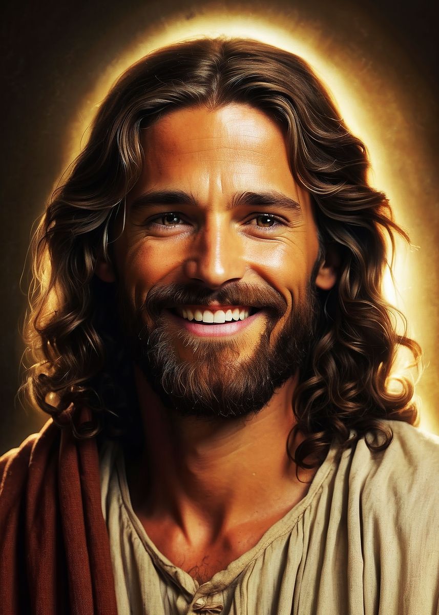 'Lord Jesus smiled brightly' Poster, picture, metal print, paint by QTK ...