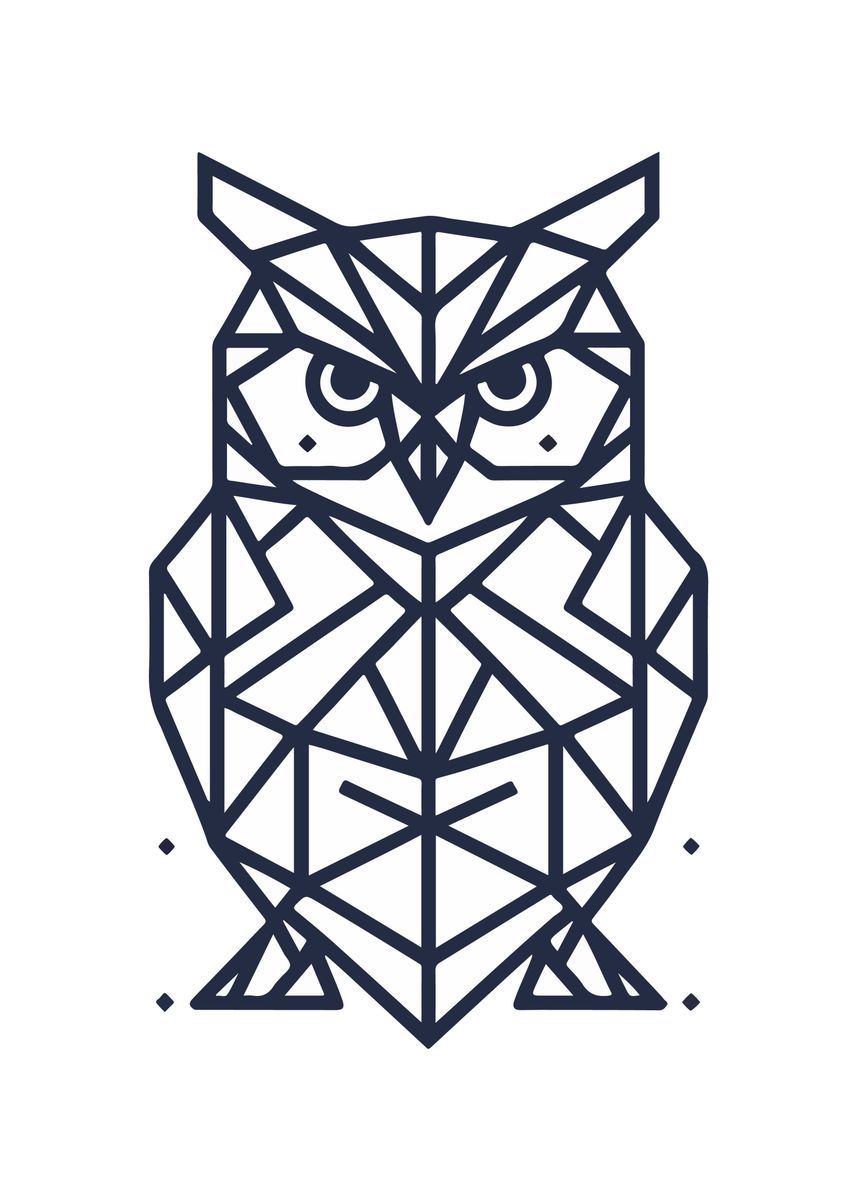 'Owl Geometric Design' Poster, picture, metal print, paint by Sabiqul ...