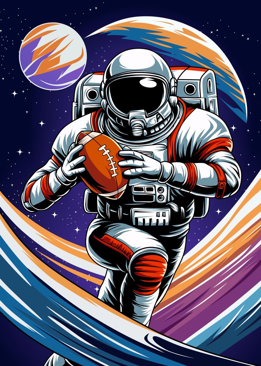 'American Football Astro' Poster, picture, metal print, paint by ...
