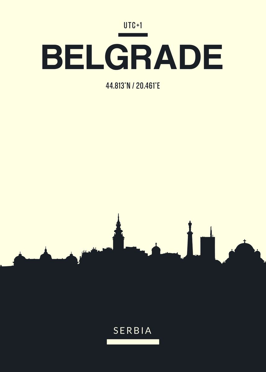 'Belgrade Skyline Serbia' Poster, picture, metal print, paint by Zero ...