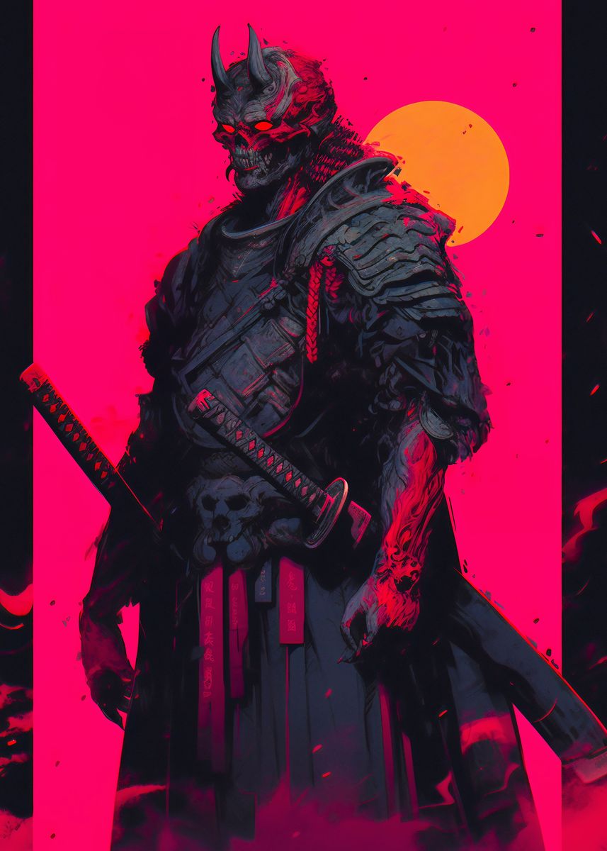 'Devil Samurai' Poster, picture, metal print, paint by Pozter | Displate