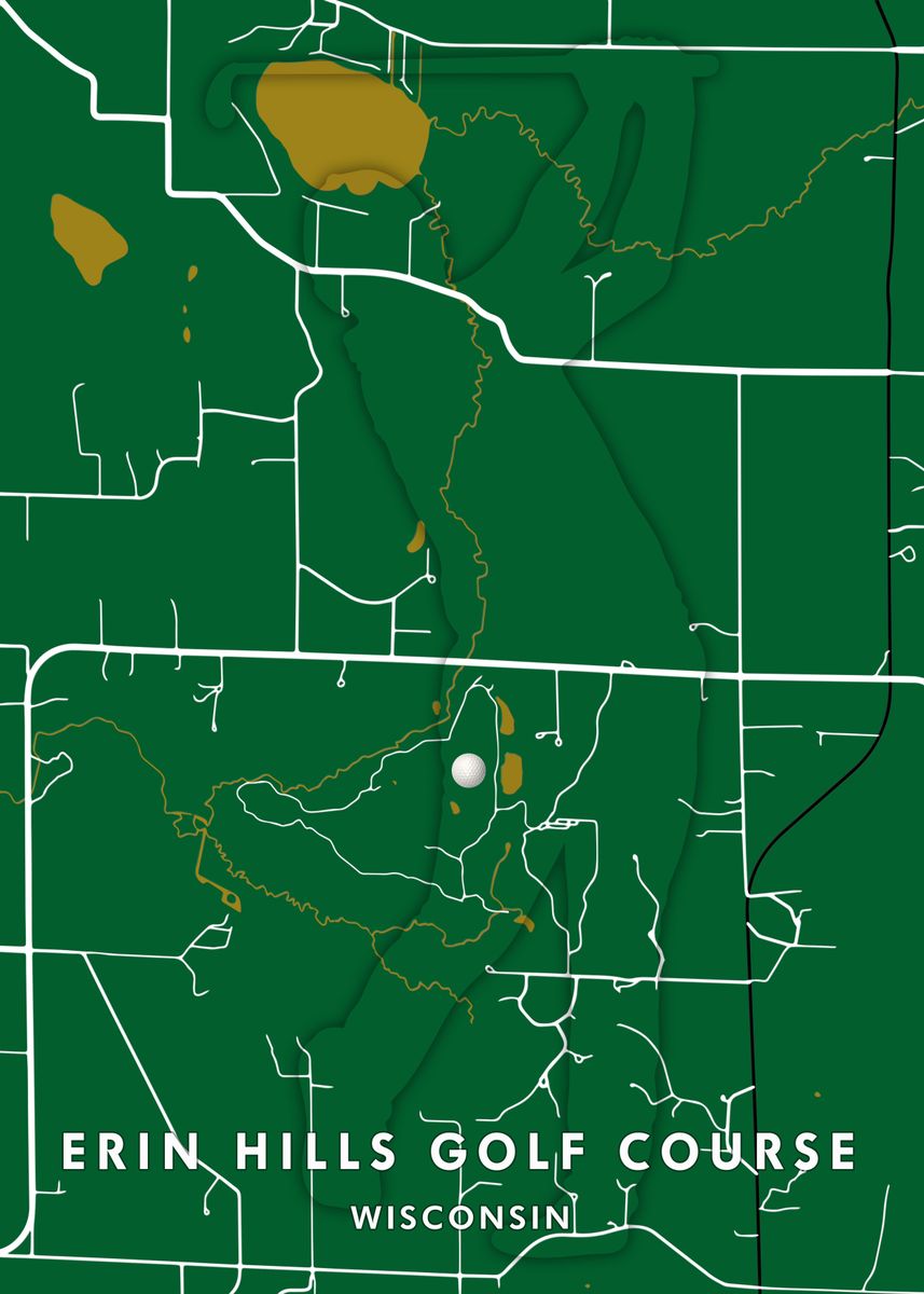 'Erin Hills Golf Course Co' Poster, picture, metal print, paint by ...