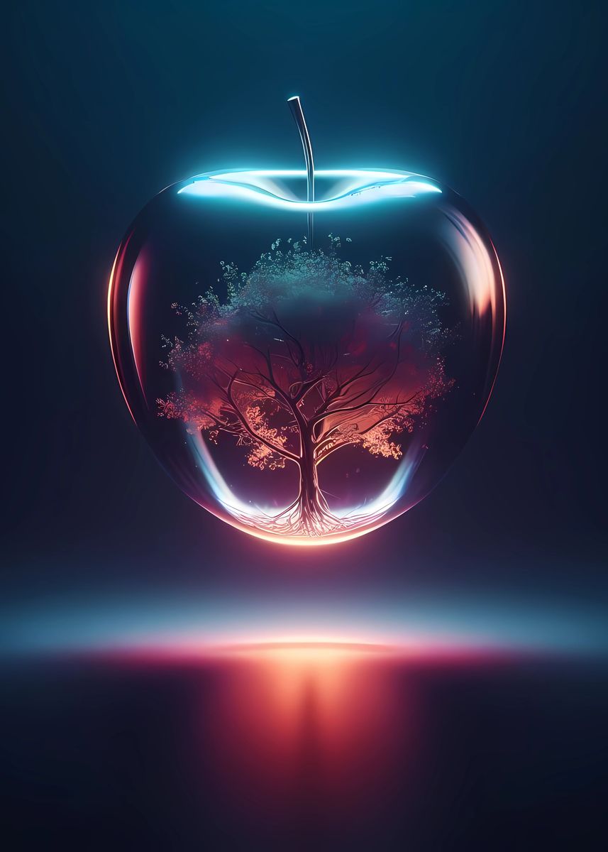 'Magical Apple' Poster, picture, metal print, paint by Soumaya Laksir ...