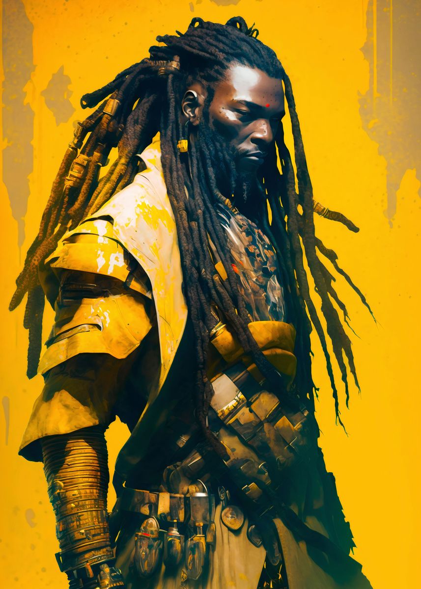 'African Samurai' Poster, picture, metal print, paint by Pozter | Displate