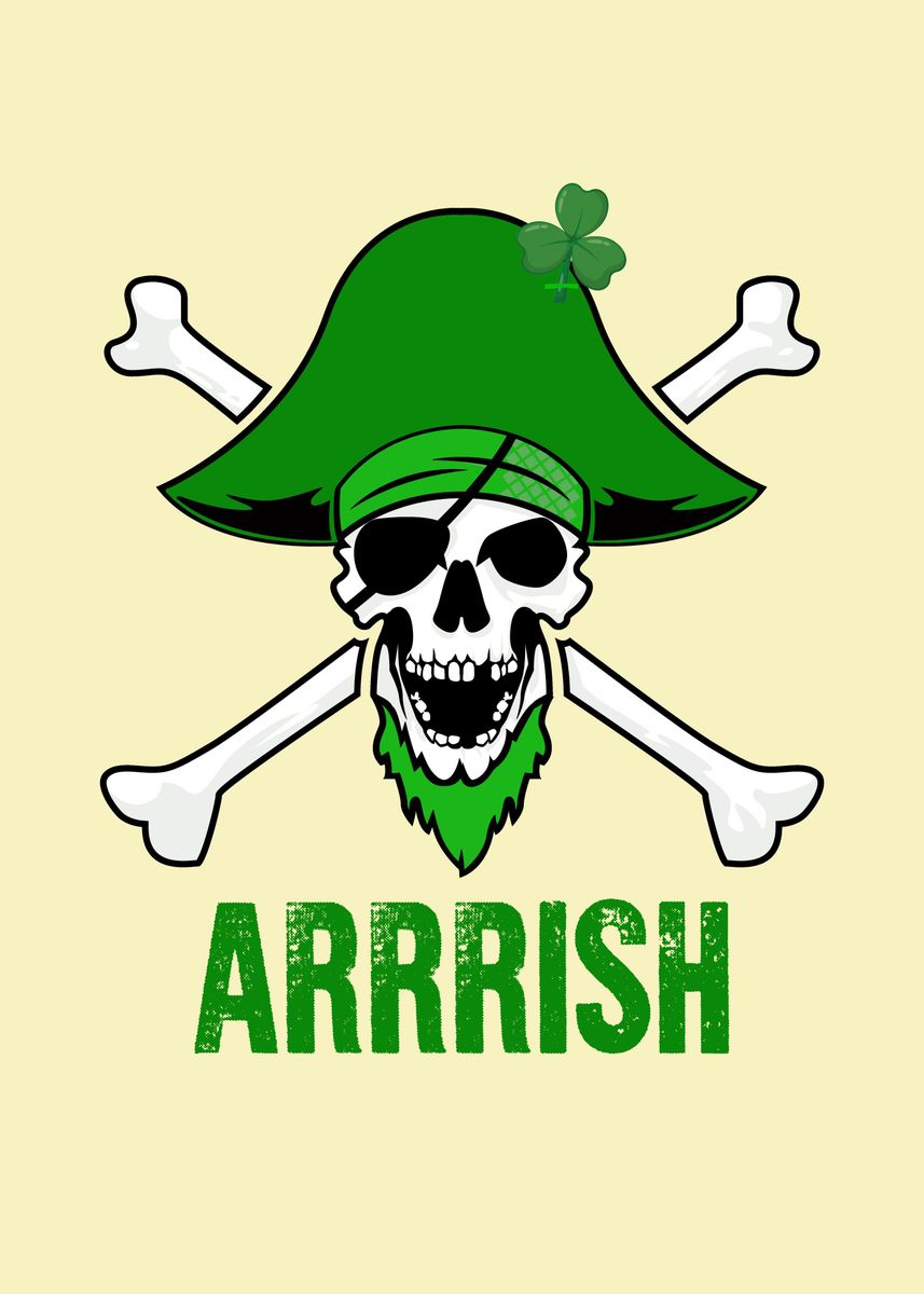 'pirate irish st patricks' Poster, picture, metal print, paint by ...