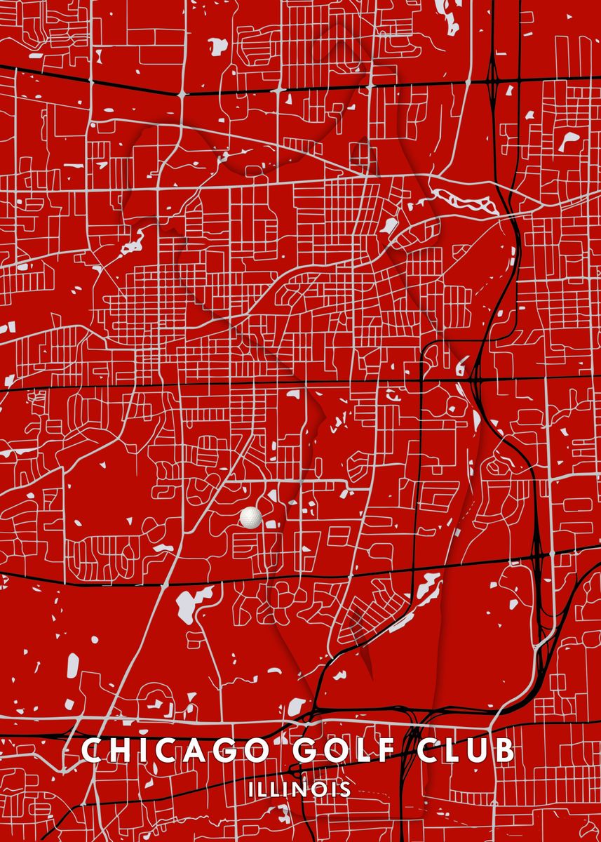 'Chicago Golf Club Warrenv' Poster, picture, metal print, paint by ...