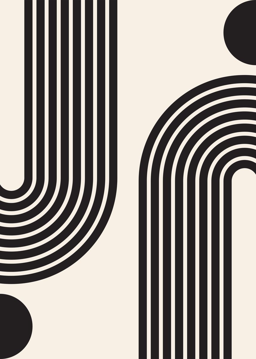 'Geometric Line arches' Poster, picture, metal print, paint by ceylonex ...