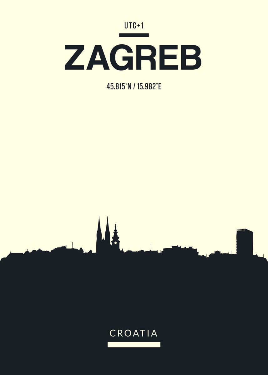 'Zagreb Skyline Poland' Poster, picture, metal print, paint by Zero ...