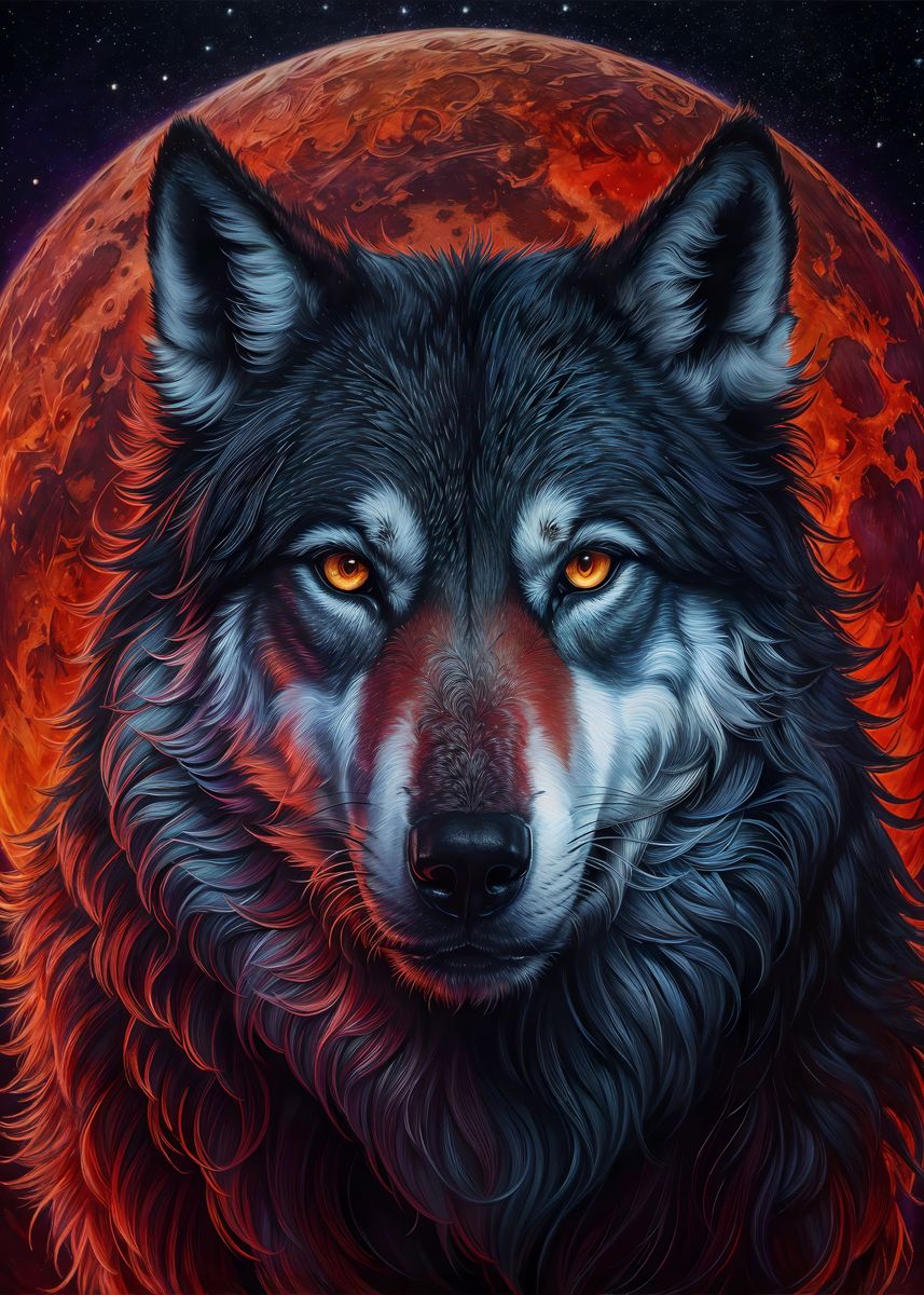 'Mystical Crimson Moon' Poster, picture, metal print, paint by Chung ...