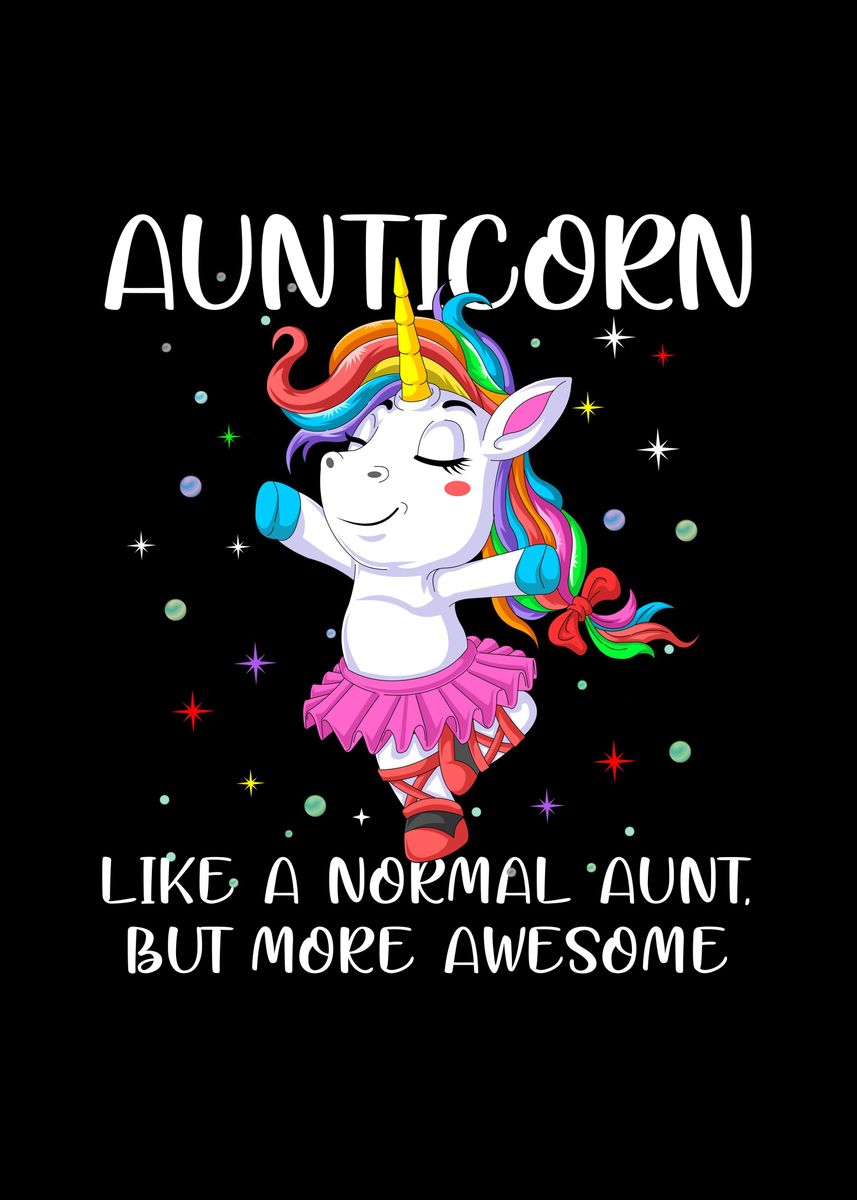 'aunt unicorn dabbing ' Poster, picture, metal print, paint by Yacoub ...
