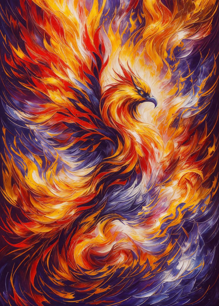 'Phoenix Rises' Poster, picture, metal print, paint by Chung Chi | Displate