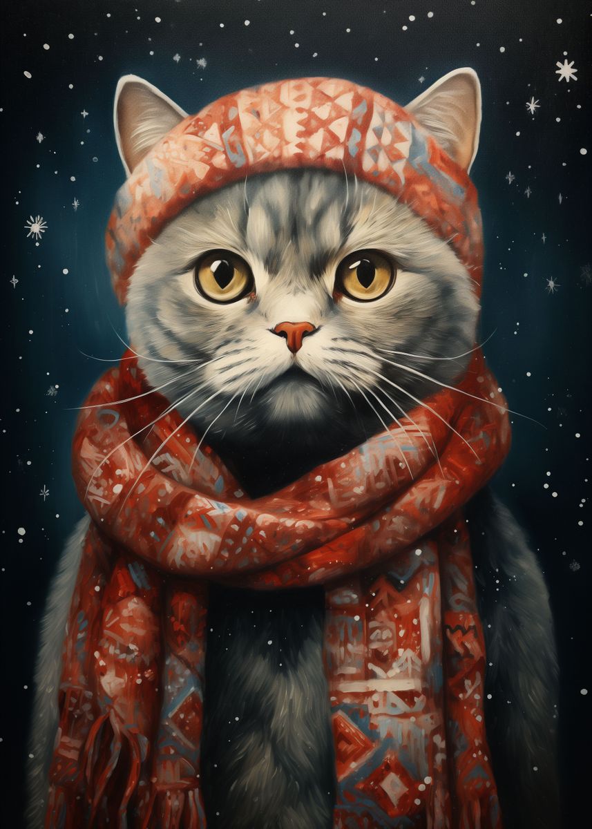 'Cat Portrait Painting' Poster, picture, metal print, paint by Kandyt ...